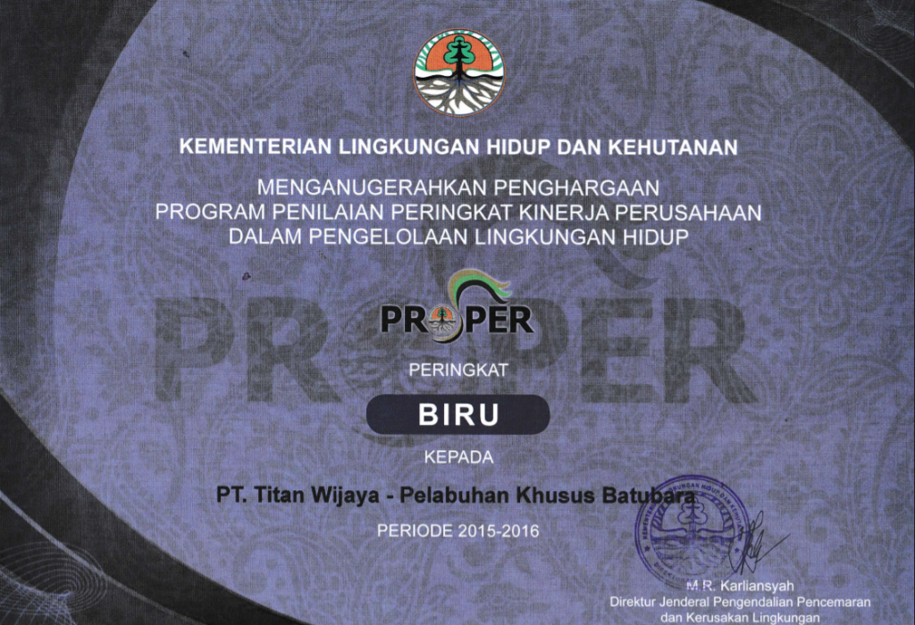 TITAN RECEIVED BLUE RATING FOR PROPER AWARD